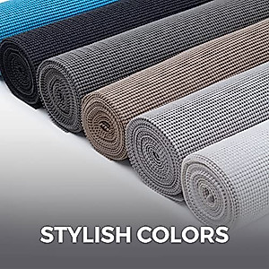 HOME GENIE Slip Resistant Drawer and Shelf Liner, Non Adhesive Roll, 12 Inch x 20 FT, Durable and Strong, Grip Liners for Drawers, Shelves, Cabinets, Pantry, Storage, Kitchen and Desks, Soft Gray