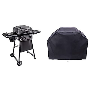 Char-Broil Classic 280 2-Burner Liquid Propane Gas Grill with Side Burner & 2 Burner Medium Basic Grill Cover
