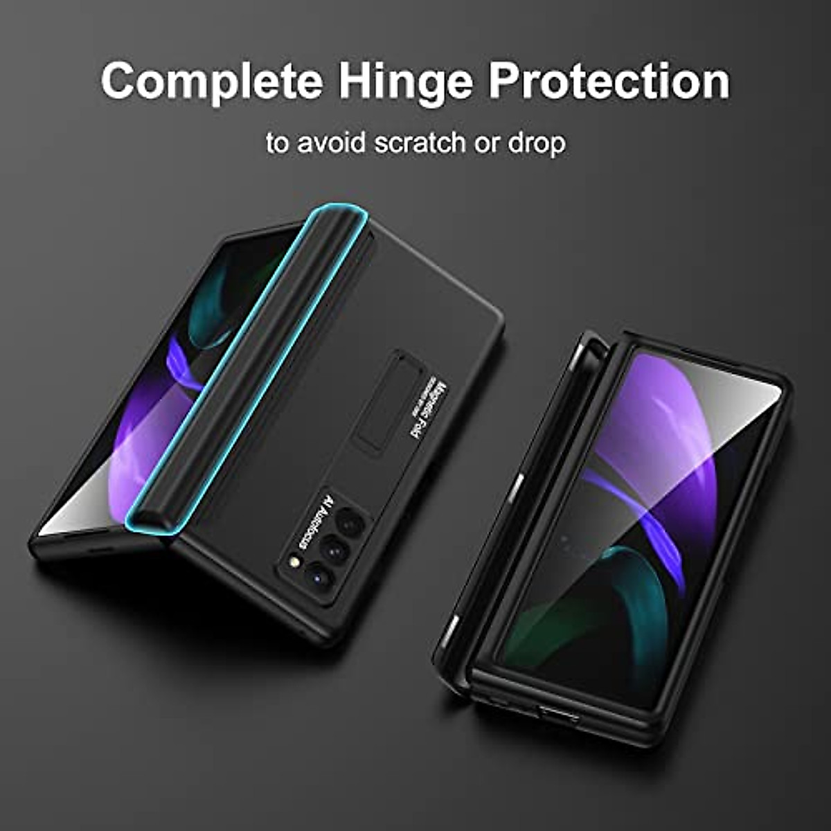 Libeagle Compatible with Samsung Galaxy Z Fold 2 Case [Magnetic Hinge Protection] [Metal ...