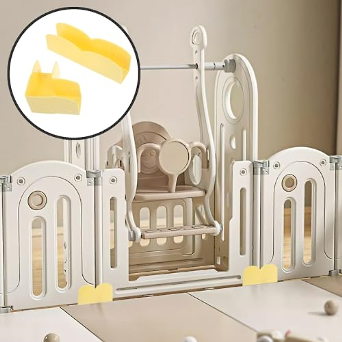 SOLUSTRE 2pcs Playpen Stabilizer Playpen Accessories Replacement Anti Slip and Anti Collapse Safety Baffle Yellow
