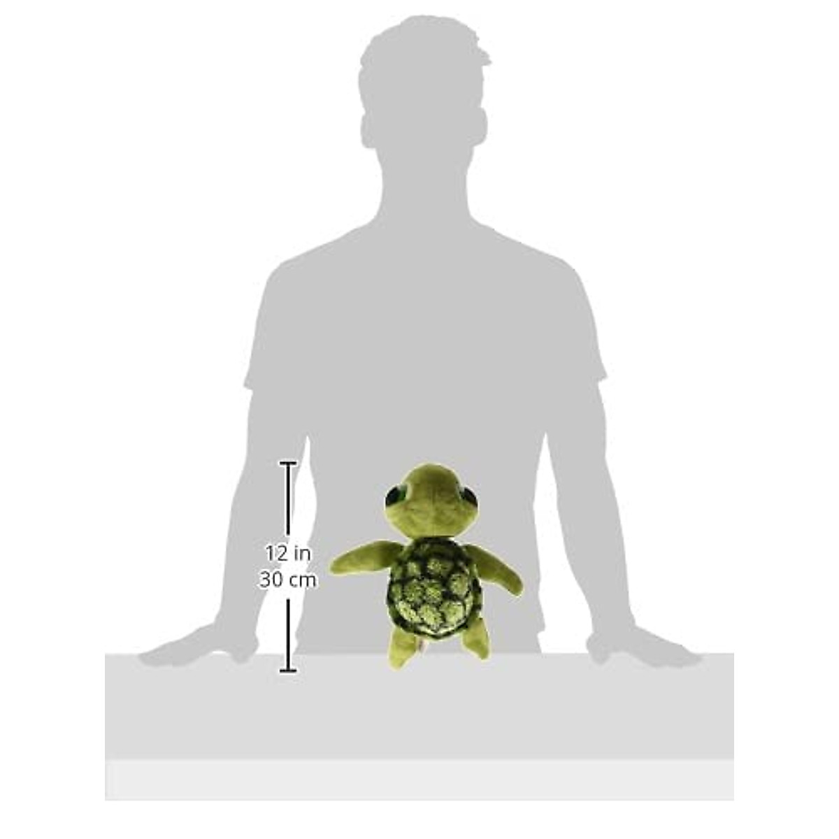 Aurora® Enchanting Dreamy Eyes™ Slide Sea Turtle Stuffed Animal - Captivating Gaze - Aesthetic Appeal - Green 10 Inches