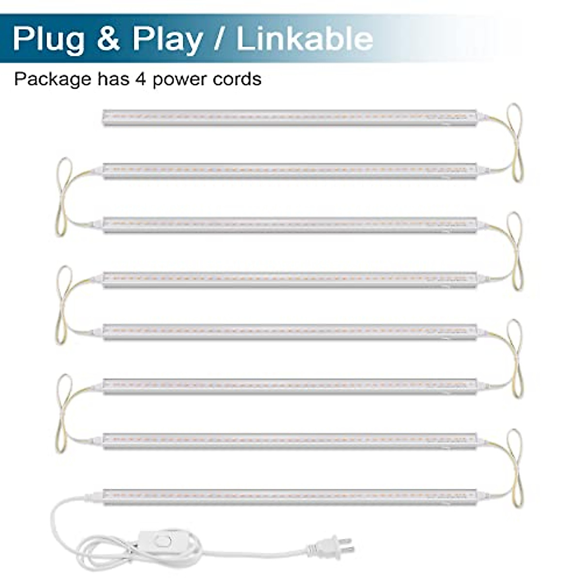 Barrina T5 Grow Lights, Full Spectrum LED Grow Lights for Indoor Plants, 3ft 128W (8 x 16W, 800W Equivalent), Grow Lights for Seed Starting, Greenhouse, Plug and Play, Pinkish White, 8-Pack