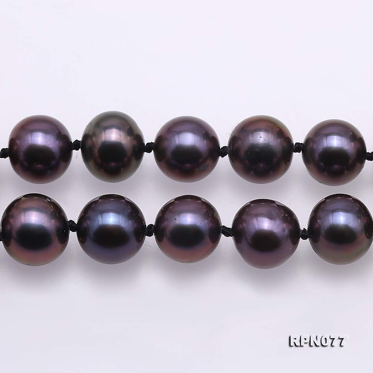 Pearl Necklace for Women AAA Single Strand 8.5-9.5mm Freshwater Cultured Black Pearl Necklace 18"