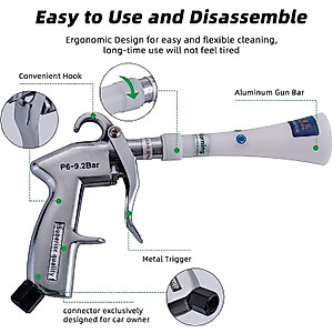 GOCCIDA Car Cleaning Gun High Pressure Car Cleaning Tool Air Blow Gun Car Detailing Kit Interior Cleaner Air Duster Blower Gun Pneumatic Air Compressor Auto Detailing Tool for Car Upholstery