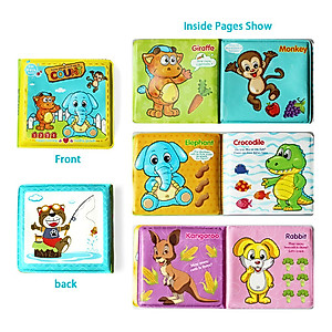 JUNSEE Baby Bath Books-3PCS,Bathtub Toys Floating Waterproof Educational Bath Toy Books for Toddlers-Animal Books,Count Books,Bird Books for Bath time