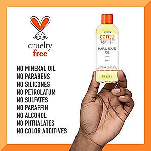 Cantu for Men Hair & Beard Oil, 3.4 fl oz (Packaging May Vary)