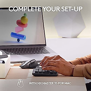 Logitech MX Mechanical Mini for Mac Wireless Illuminated Keyboard, Low-Profile Performance Switches, Tactile Quiet Keys, Backlit, Bluetooth, USB-C, Apple, iPad - Space Grey
