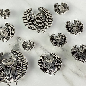 Mystic Metals Body Jewelry Pair of 316L Stainless Steel Scarab Beetle Saddle Spreaders (PS-302) (0g (8mm), Black)