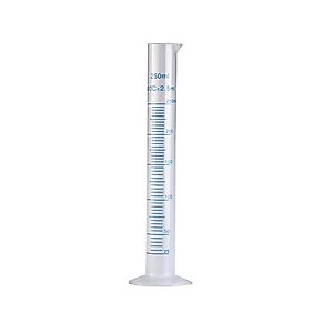 250ml Plastic Graduated Cylinker, Measuring Cylinder Graduated Cylinders Lab Supplies Laboratory Tools