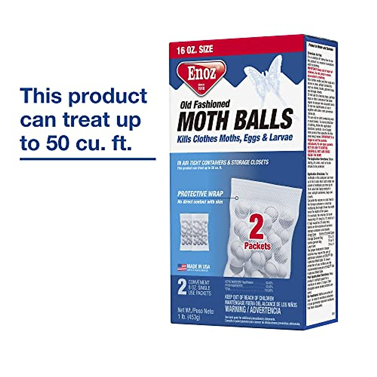 Enoz Old Fashioned Moth Balls, 16 Ounce