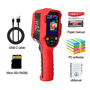 UNI-T UTi89 Pro Thermal Camera Imager 80x60 IR Resolution Handheld Infrared Thermal Imaging Camera 4800 Pixels 9Hz Refresh Rate, IP65 Rechargeable 16GB MicroSD 2 Meter Drop Durability
