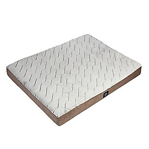 Serta Orthopedic Quilted Pillow Top Dog Bed for Pets – Chocolate Brown (Large)