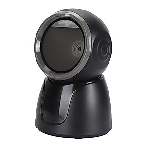 1D 2D QR Barcode Scanner, Omnidirectional HandsFree Automatic USB Barcode Reader Scanner, Cordless Wired Connection, for Banks, Warehouse, Supermarket, Retail Store