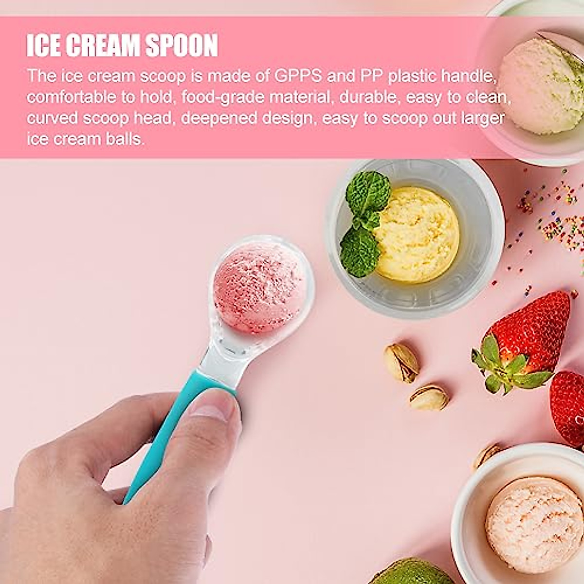 Ice Cream Pint Container, Ice Cream Pints Cup with Lids Replacements for Ninja Creami Pints, Ice Cream Pints Kitchen Accessories for NC301 NC300 NC299AM Series Ice Cream Maker (Multicolor)