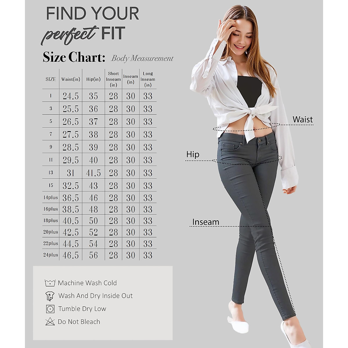 Hybrid & Company Women's Butt Lift Stretch Denim Jeans P37370SK Gunmetal 5