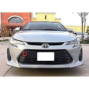iJDMTOY Red Track Racing Style Tow Hook Ring Compatible With 2014-2016 Scion tC, Made of Lightweight Aluminum