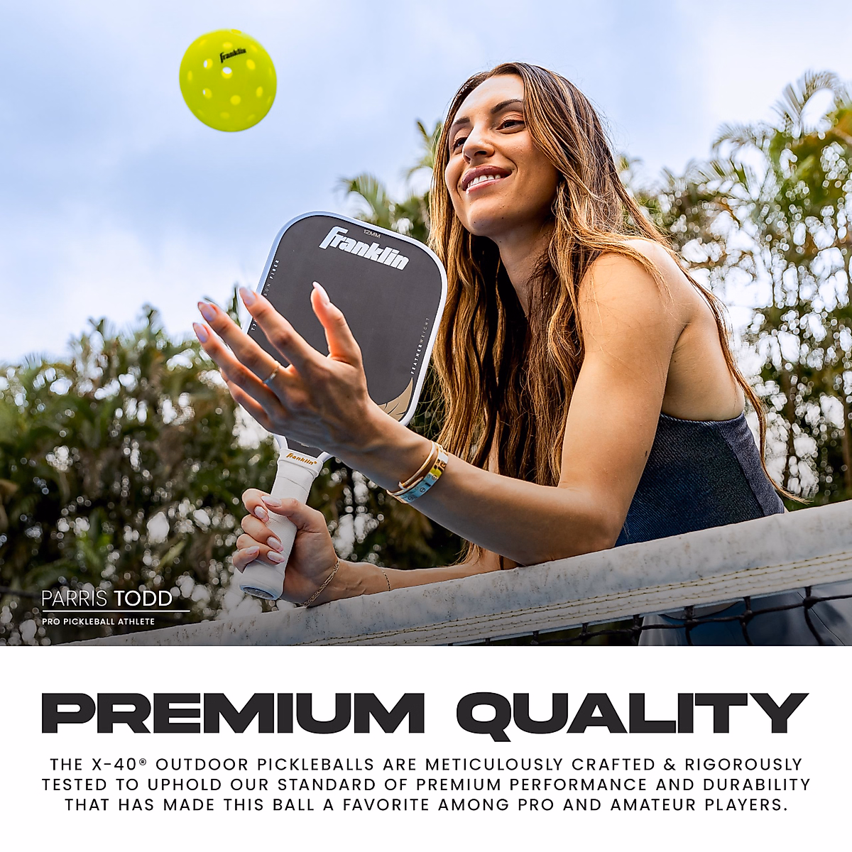 Franklin Sports X-40 Yellow Outdoor Pickleballs - USAPA Regulation Size - 36 Pack Bulk Set