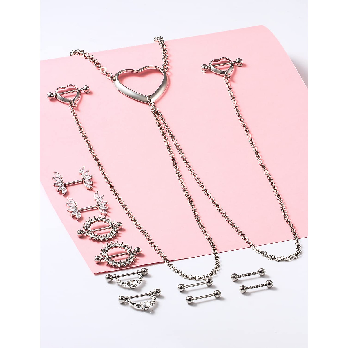 Vqoxaggi 14G Nipple Rings for Women Surgical Steel VXG0002 0