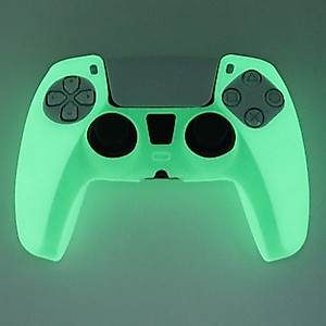 RALAN Controller Cover Silicone, Silicone Controller Cover Skin Protector in Dark Compatible for Ps5 Controller with Thumb Grip x 8,Sticker +L2,R2 caps X2.