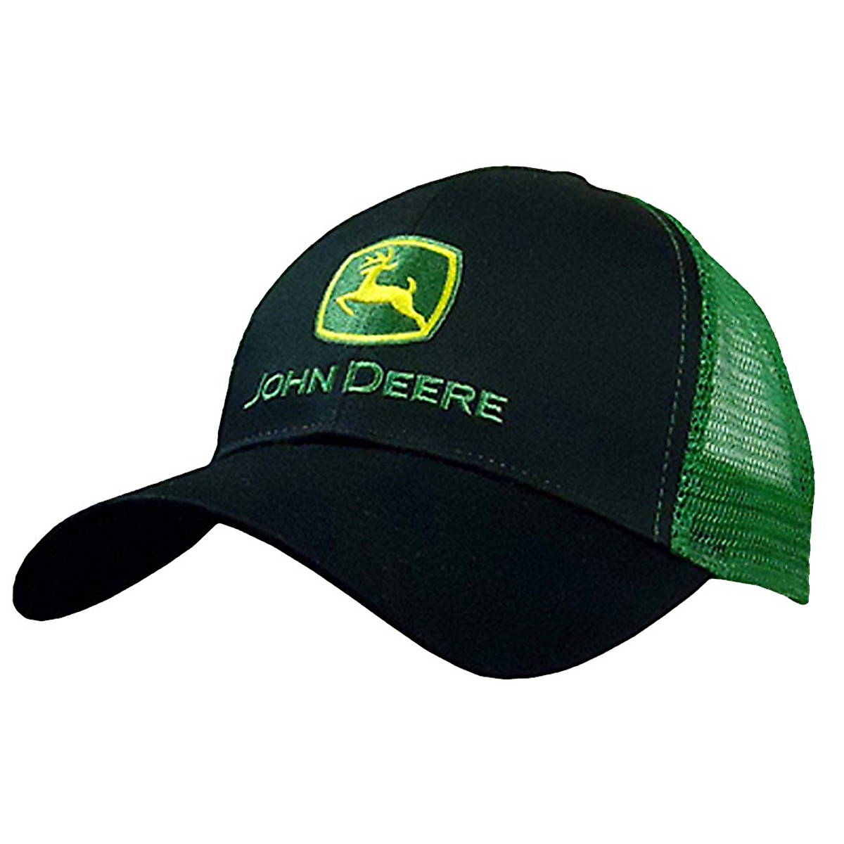 John Deere Embroidered Logo Mesh Back Baseball Hat - One-Size - Men's - Black