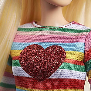 Barbie It Takes Two Doll, Malibu Fashion Doll with Blonde Hair, Rainbow Shirt, Denim Skirt & Pink Shoes