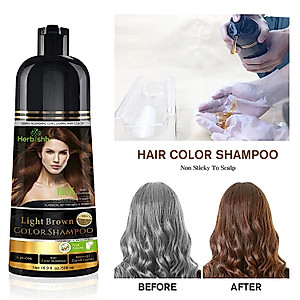 Herbishh After Color Shampoo Combo Contains Hair Color Shampoo Hair Dye 500ml Argan Oil 30ml Pro Keratin And Argan Hair Mask 100gm For Hair Straightening, Shine And Protection (Light Brown)