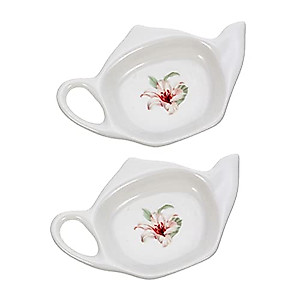 KICHOUSE 2pcs Tea Bag Saucer Ring Tray for Jewelry Keychain Holder Condiment Holder Tea Bag Holder for Cup Tea Bag Storage Tray Appetizer Plates Small Teabag Coasters Tea Coasters Container