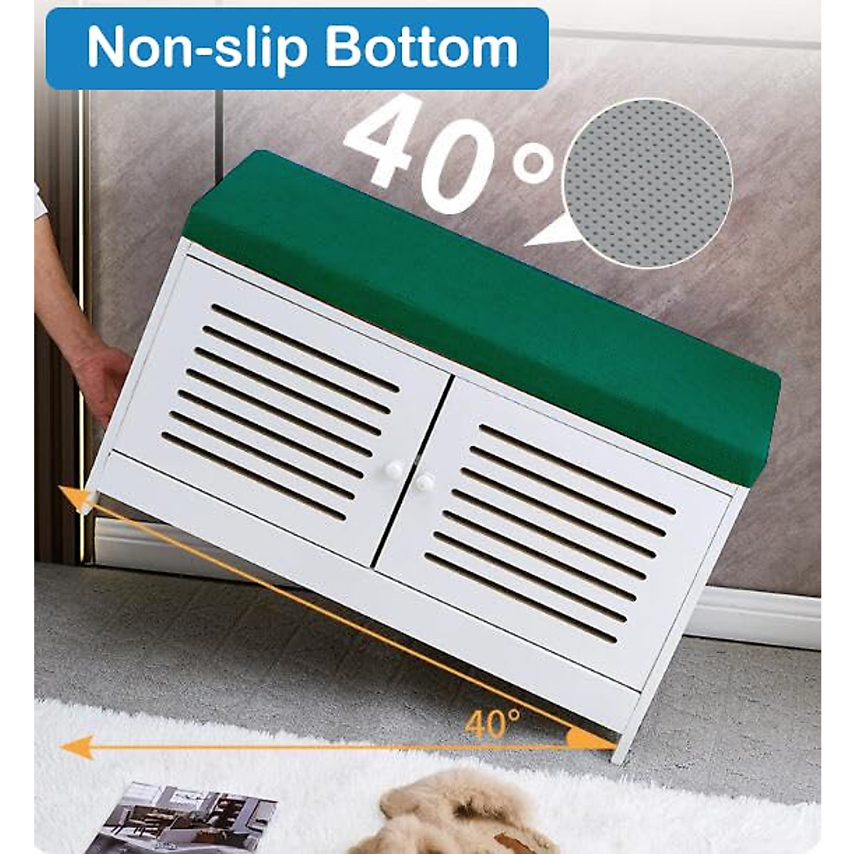 Loveboat Bench Cushion 40x18 Inch Soft Non-Slip Furniture Cushions for Bench Couch Swing Setee with Ties, Dark Grey