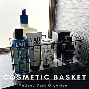 WAIMIU Metal Wire Storage Basket Bin 3 Set, Toilet Paper Holder, Coffee Pod Cups Mail Letter Towel Shampoo Basket, Toilet Tank Tray, Industrial Decor Box, for Countertop Cabinet Laundry Kitchen- Black