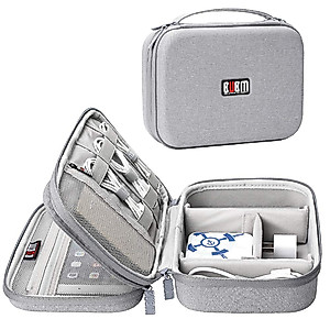 BUBM Electronic Organizer, Hard Shell Travel Gadget Case with Handle for Cables,Power Bank and More, Fit for iPad Mini