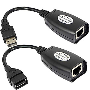 OUOU USB 2.0 to RJ45 Adapter RJ45 LAN Cable Extension Cable USB Extender Over Cat5/Cat5e /Cat6 Cable