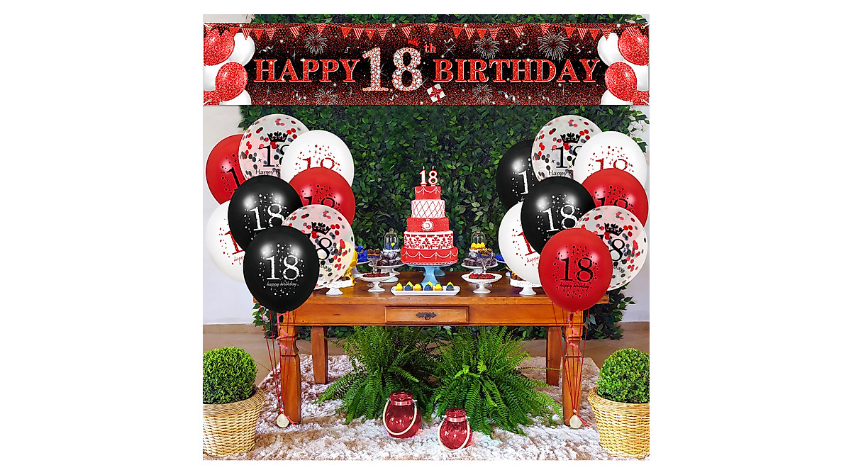 VXTRRI Red 18th Birthday Decorations for a Memorable Party