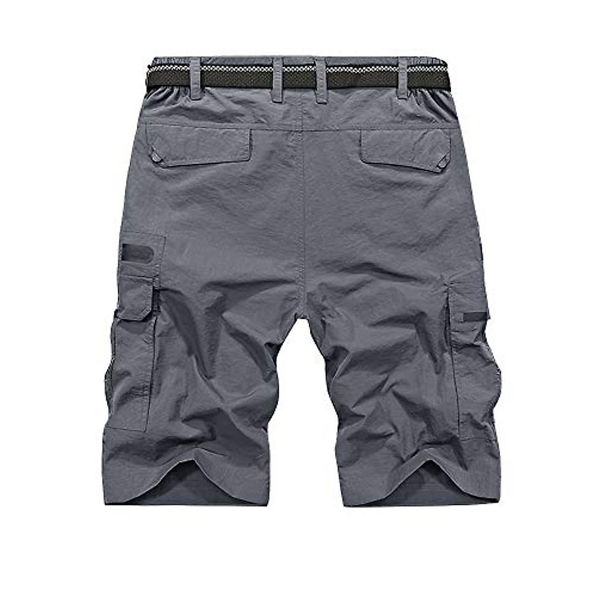 Jessie Kidden Mens Outdoor Casual Elastic Waist Lightweight Water Resistant Quick Dry Fishing Hiking Shorts (6222 Grey 36)