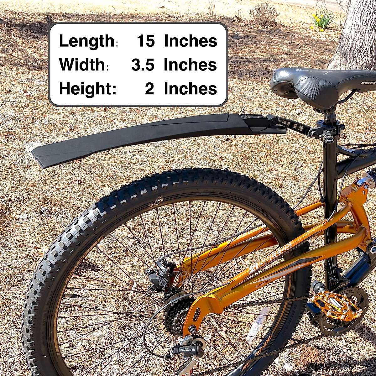 RNX Black Mountain Bike Mud Guard Set Front and Rear Fenders, Wide, Universal, Adjustable