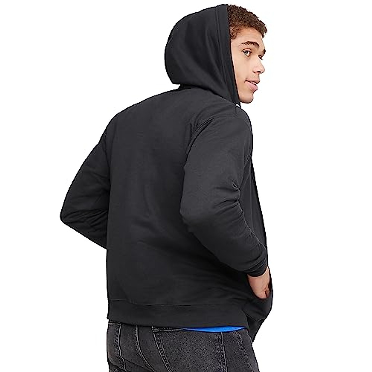 Hanes Men's Full-Zip Eco-Smart Hoodie, Black, X-Large