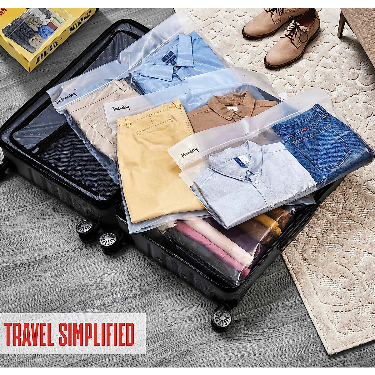 25 COUNT Large 3 GALLON Big Storage Bags - 4 MILL. EXTREME THICK - Heavy Duty Clear Plastic, For Food Freezer Lunch - Strong Zip Closure - For Seasonal Storage, Clothing, Toys, Crafts