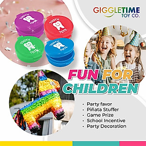 Giggle Time Round Tooth Holder for Baby Teeth 1.5 inches, Tooth Containers for Kids at School, Tooth Keeper, Vibrant Colors, Tooth Fairy Kit - Dental Bags, Piñata Stuffers, School Prizes - (36) Pcs