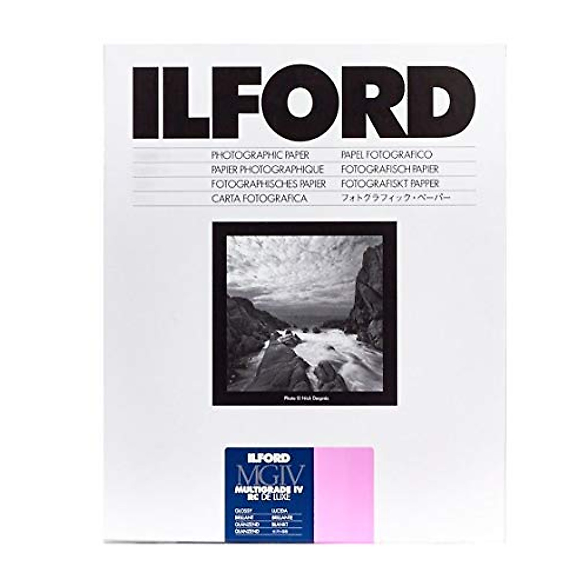Ilford Multigrade IV RC Deluxe Resin Coated VC Variable Contrast Black & White Enlarging Paper - 8x10" - 25 Sheets - Glossy Surface