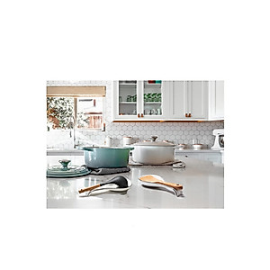 OAKOA 2 Pack Spoon Rest for Stove Top - Fork Me Spoon Me - Kitchen Spoon Holder for Kitchen Counter - Ceramic Ladle Holder - White Utensil Rest for Countertop - Cute Funny Farmhouse Spatula Holder