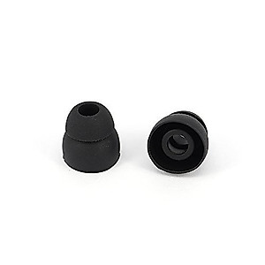 Sqrmekoko 10-Pack Black Double Flange EarTips for Powerbeats 3 Wireless Earbuds Replacement Silicone Ear Tips