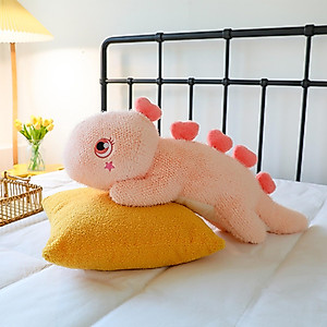 Mukwpaz Large Dinosaur Stuffed Animal Plush Toy, Dinosaur Cute Soft Plush Pillow Toys,Huge Big Size Fluffy Plushy Fat Plushie Gifts for Kids (Pink,23 inch)