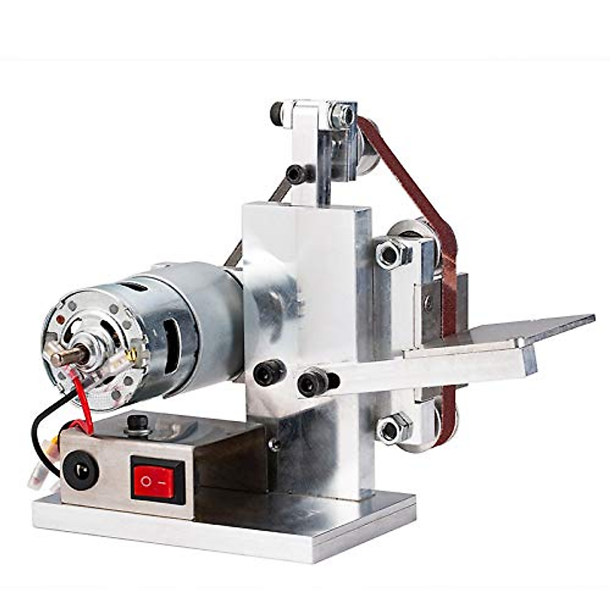 Cozyel 110V Mini Belt Sander Electric Sanding Polishing Grinding Machine Knife Apex Edge Sharpener 9000RPM with 10PCS Abrasive Belts for Metal Wood Acrylic Polish