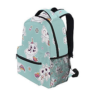 Cute Unicorn Cat Caticorn Backpack Girl Backpacks for School Elementary Cute Bookbags for Girls 3rd 4th 5th Grade