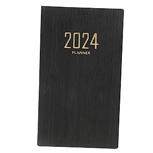 STOBOK 2024 Diary Daily Work Planner Undated Planner Weekly and Monthly Planner Notebook Digital Calendar Planner Weekly Planner Weekly Pocket Planner Imitation Leather Books Number