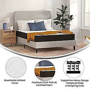 Flash Furniture Capri Comfortable Sleep 8 Inch CertiPUR-US Certified Spring Foam Hybrid Mattress, Full Mattress in a Box