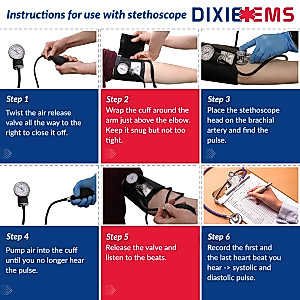 Dixie EMS Blood Pressure and Sprague Stethoscope Kit - Royal Blue