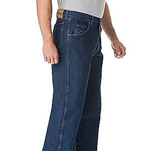 Wrangler Men's Big Rugged Wear Relaxed Fit Jean ,Overdyed Black,54x28