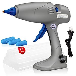 BLEDS Hot Glue Gun, Full-Size Glue Gun 80 & 120W, Stand-Up Large Glue Guns Anti-Dripping Dual High Temp Hot Melt Glue Gun With 12 Glue Sticks for Craft Art Creative Office Decor DIY Quick Repairs