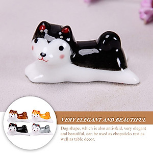 Hemoton 4pcs Ceramic Chopstick Rest Chopstick Stand Puppy Chopstick Rest Chopstick Holder Cute Chopsticks Japan Store Pillow Decorative Chopstick Accessory Ceramics Desktop Cutlery Rack