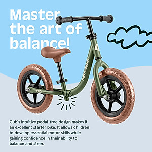 Retrospec Cub 2 Toddler 12" Balance Bike, 18 Months - 3 Years Old, No Pedal Beginner Kids Bicycle for Girls & Boys, Flat-Free Tires, Adjustable Seat, & Durable Frame